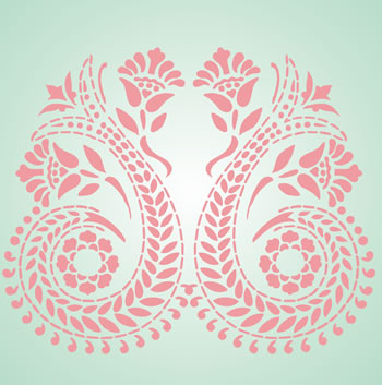 Paisley Motif Stencil from Stencil Kingdom